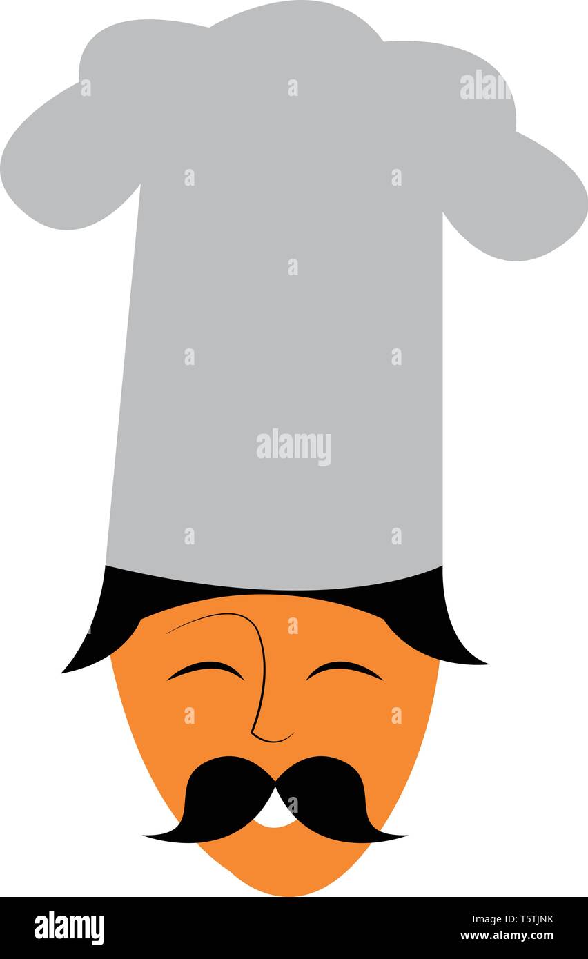 Chef with mustache vector or color illustration Stock Vector Image ...