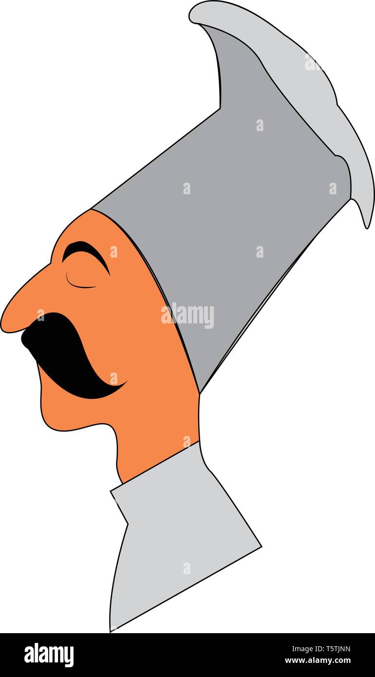 Chef with long cap vector or color illustration Stock Vector Image ...