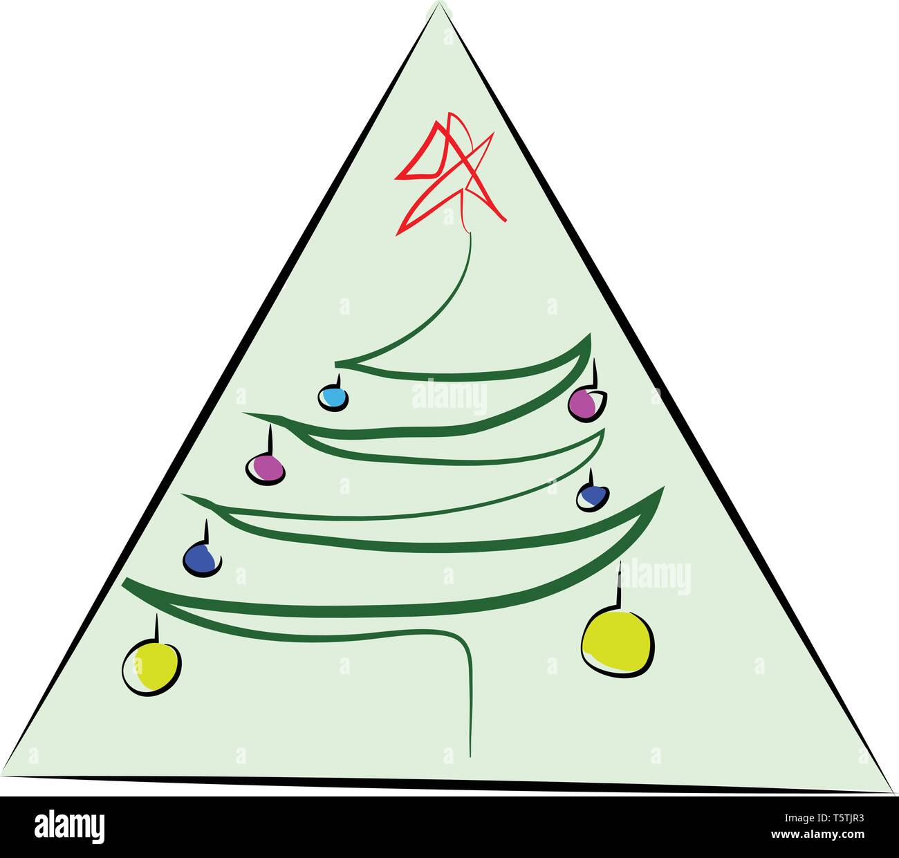 Drawing of a Christmas tree vector or color illustration Stock Vector ...