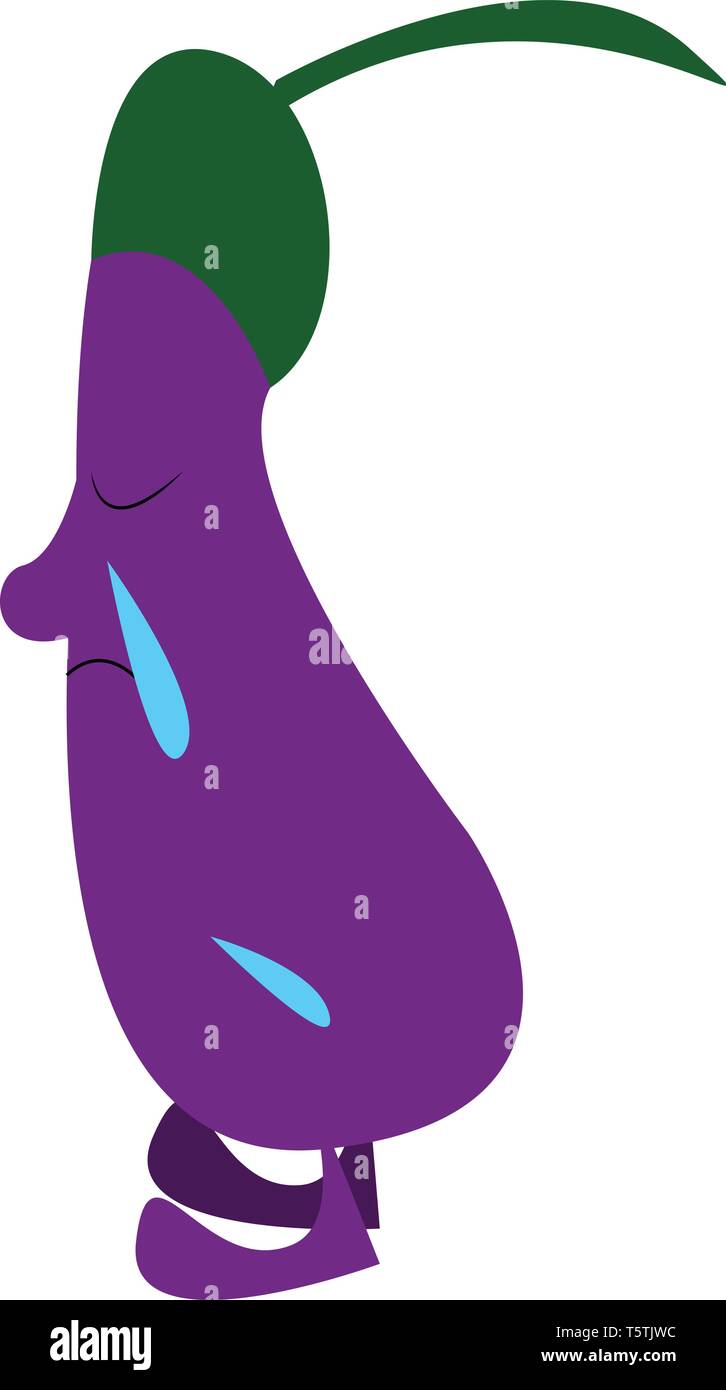 Tear dropping from purple vegetable vector or color illustration Stock ...