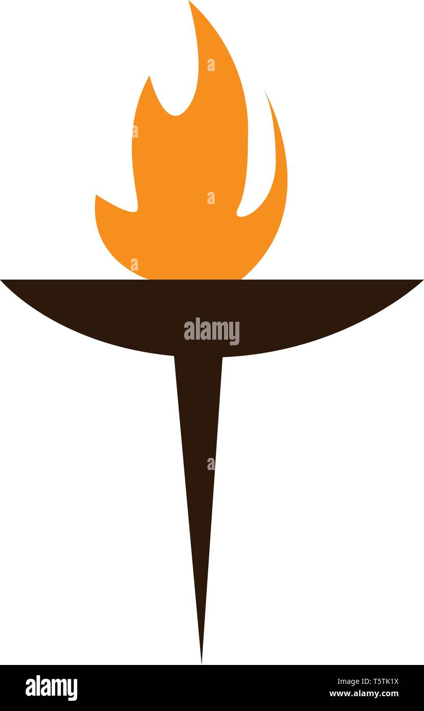 A burning wooden torch vector or color illustration Stock Vector Image ...