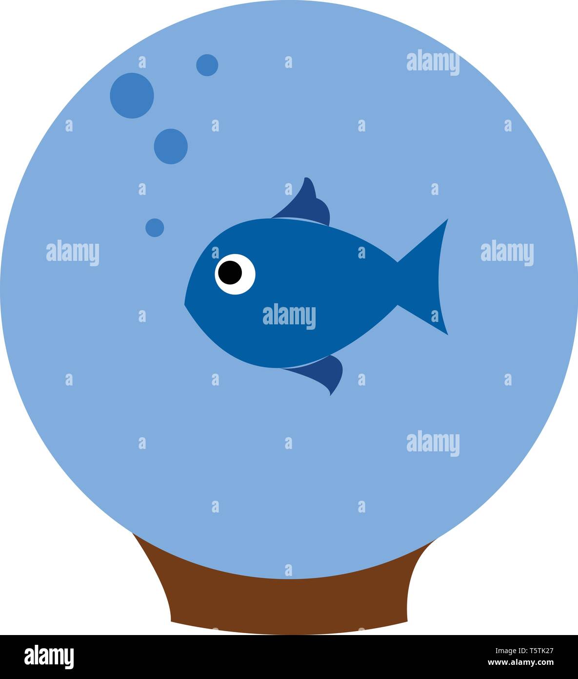 Blue fish in a aquarium vector or color illustration Stock Vector Image ...