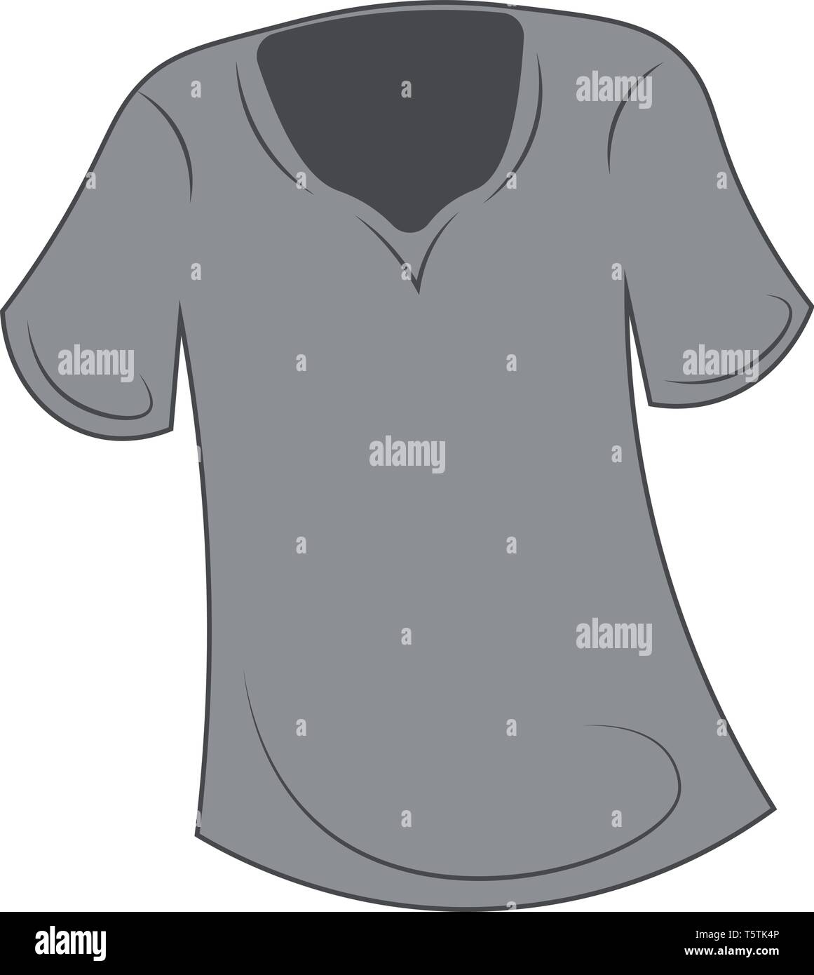 Unisex grey color t-shirt vector or color illustration Stock Vector ...