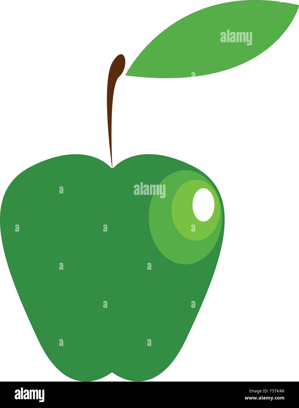 A nutritious green apple vector or color illustration Stock Vector ...