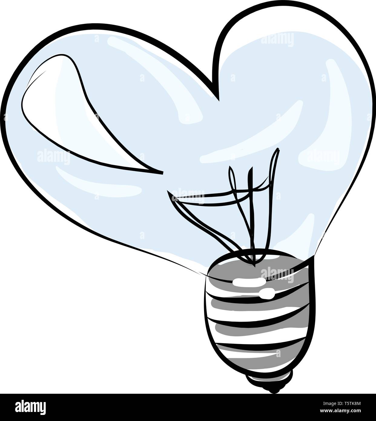 Heart shape bulb light vector or color illustration Stock Vector Image ...