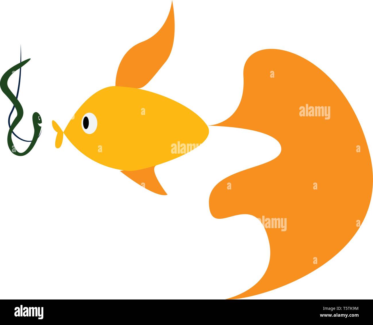 Fish and fishing hook vector or color illustration Stock Vector Image ...