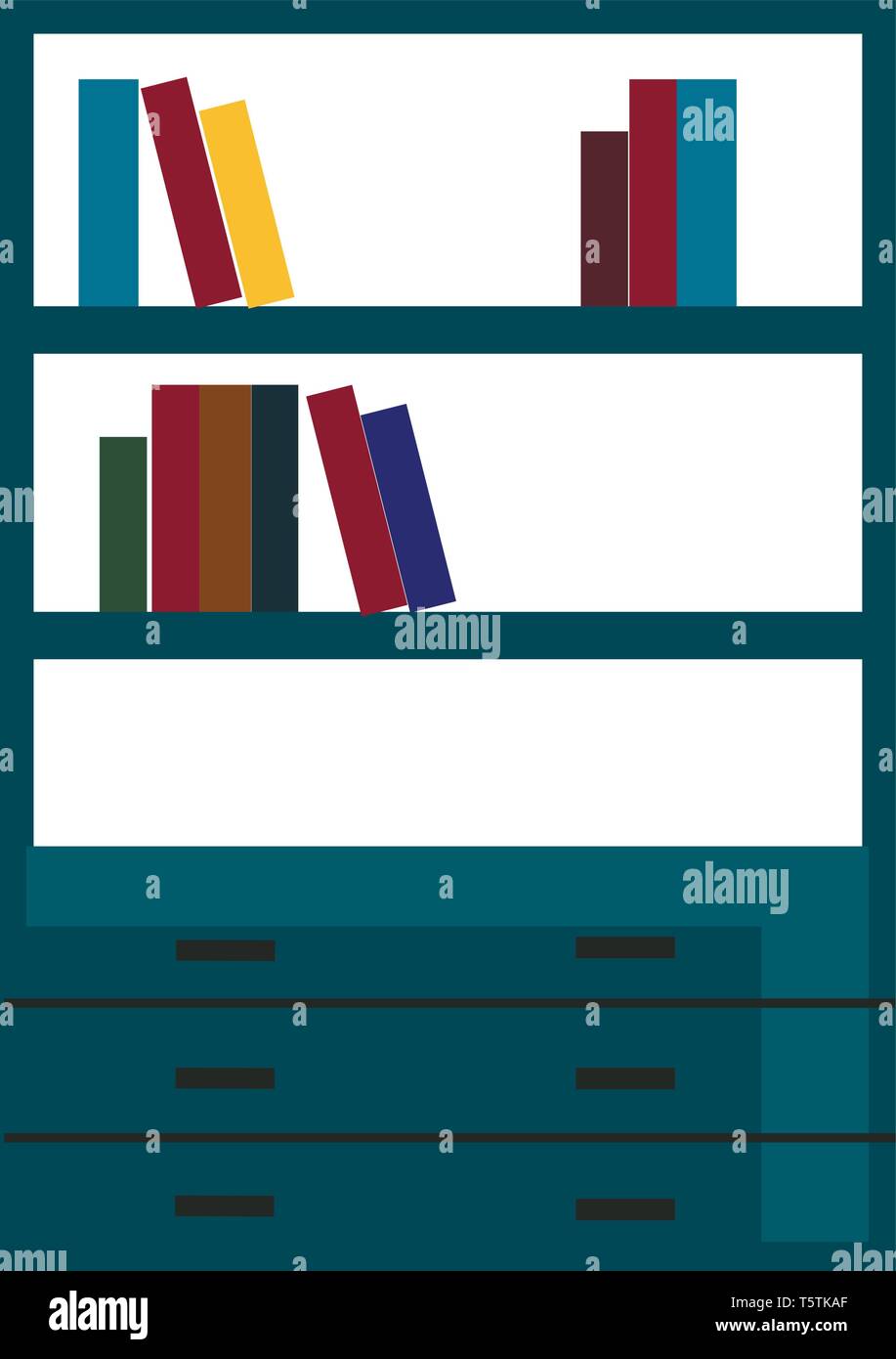 A modern bookshelf for interior vector or color illustration Stock ...