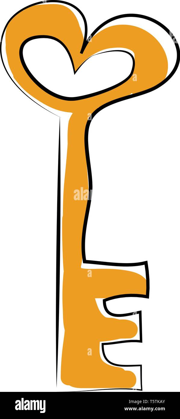 A golden heart key vector or color illustration Stock Vector Image ...