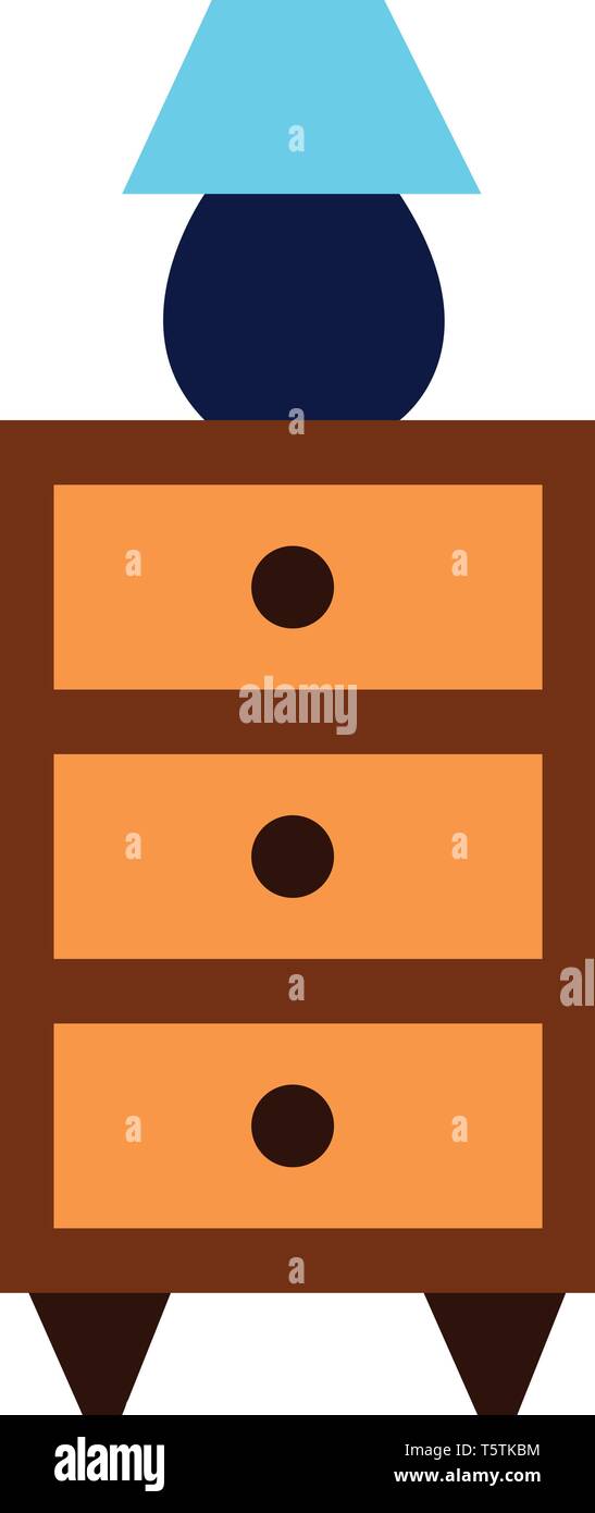 A bed side blue table lamp vector or color illustration Stock Vector ...