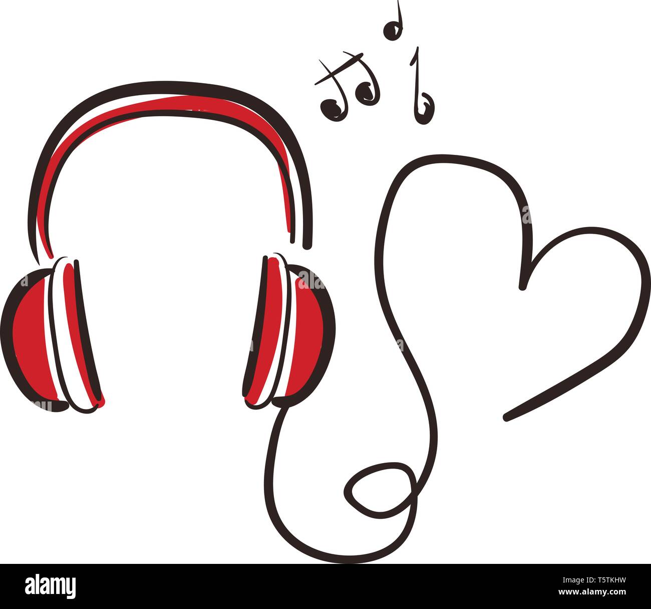 Headphones connected to Stock Vector Images - Alamy