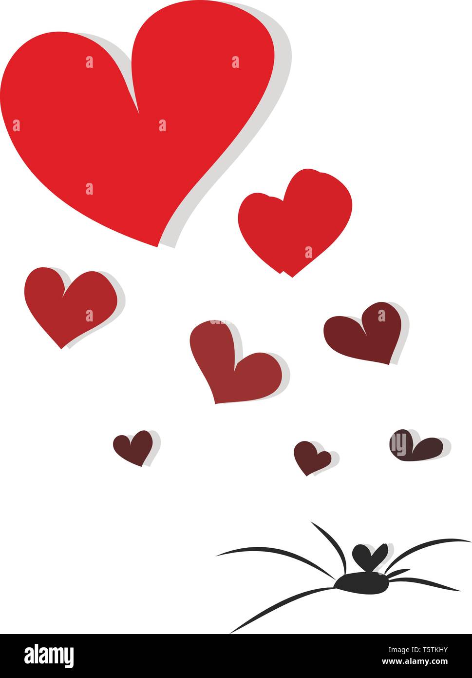 Flying of red hearts from a hole which gets huger as it flies vector ...
