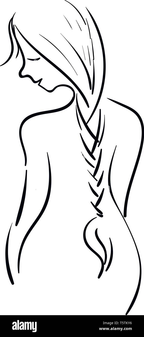 Woman Back Side Drawing