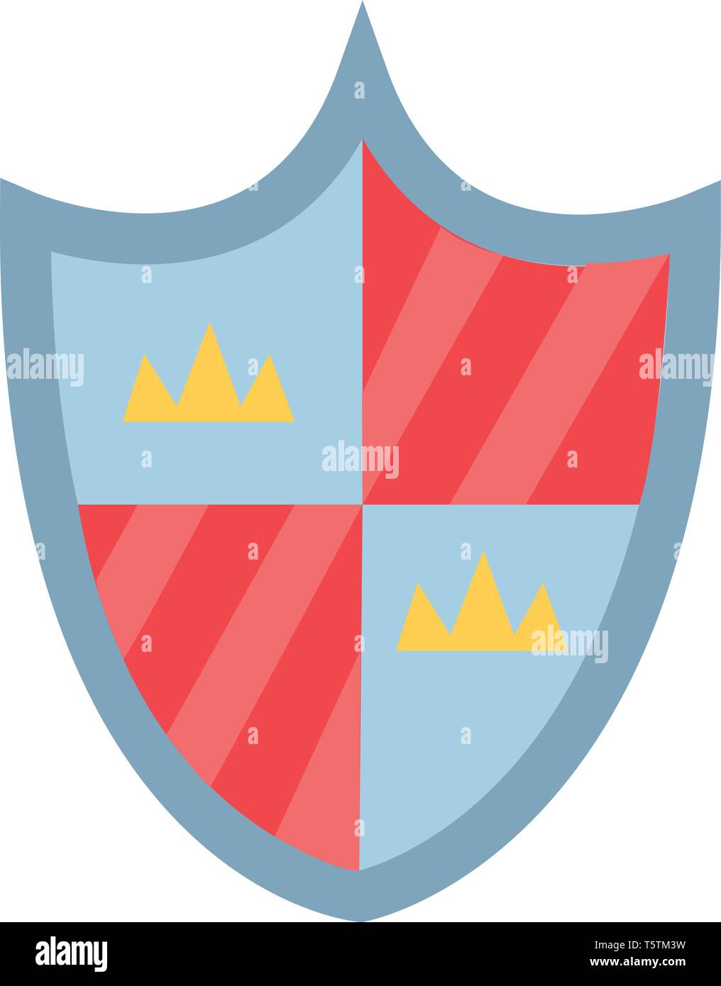 Cartoon heater shield in blue and red color that displays the coat of ...
