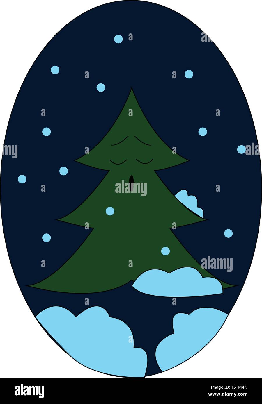 The portrait of a sleeping tree reaching high up the sky with clouds at ...