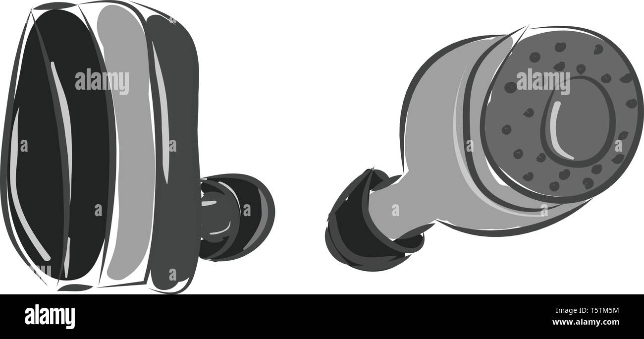 Simple vector illustration on white background of wireless headphones ...