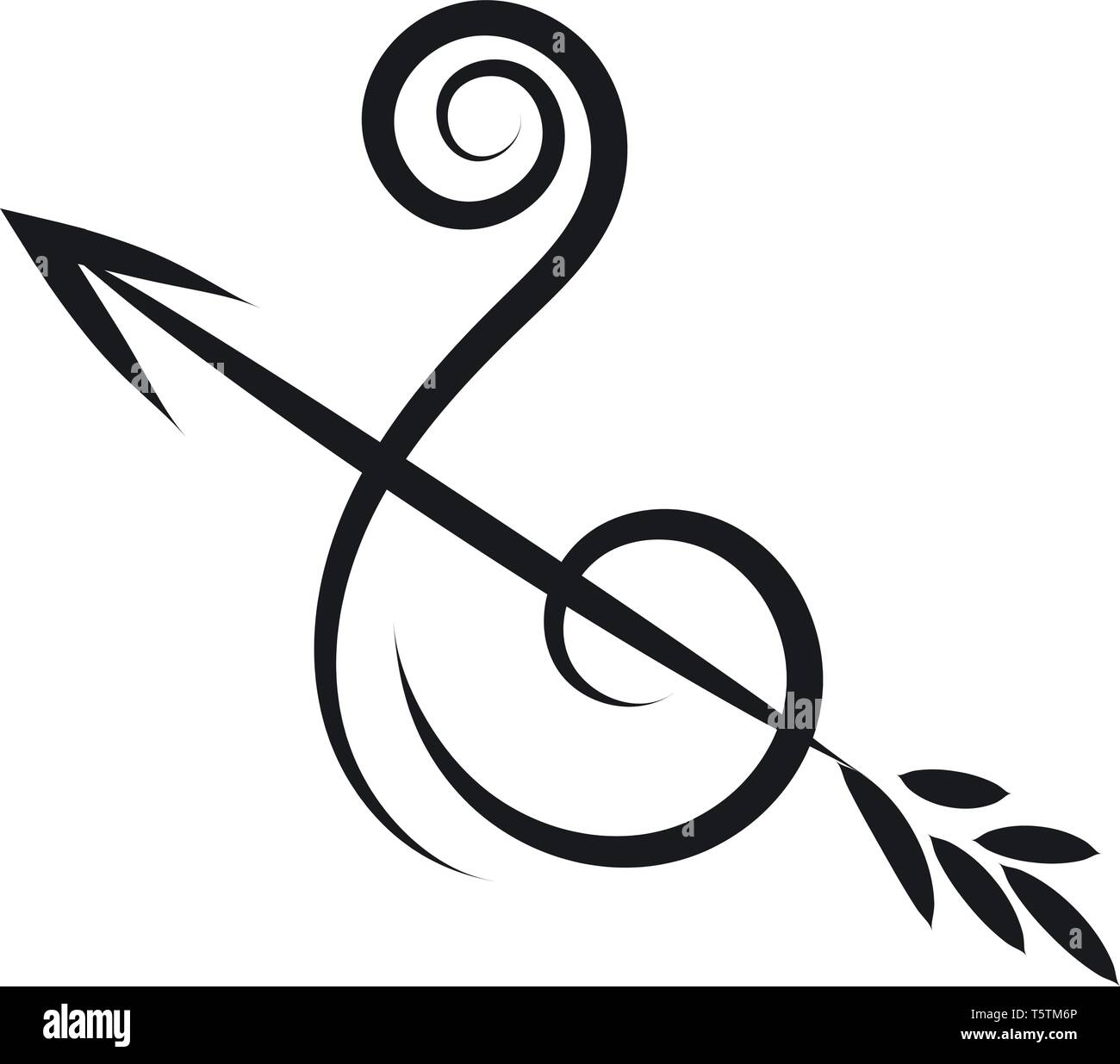 Simple black and white sketch of horoscope sign sagittarius vector ...