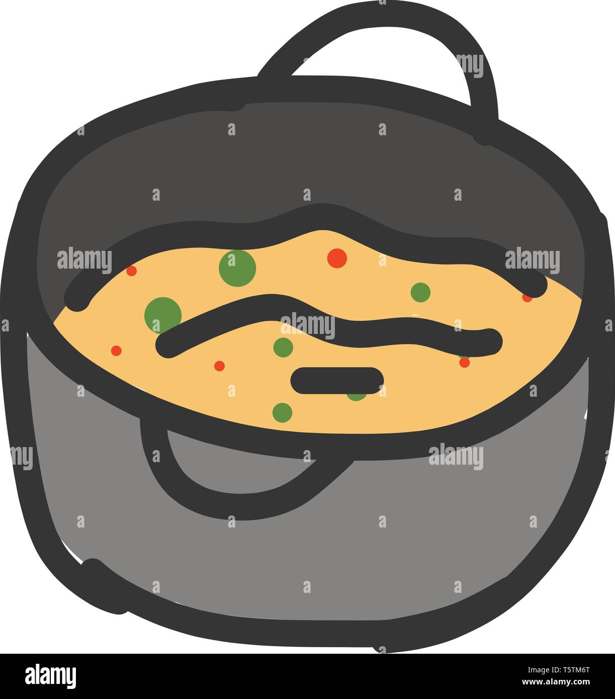 Simple vector illustration on white background of a saucepan Stock ...