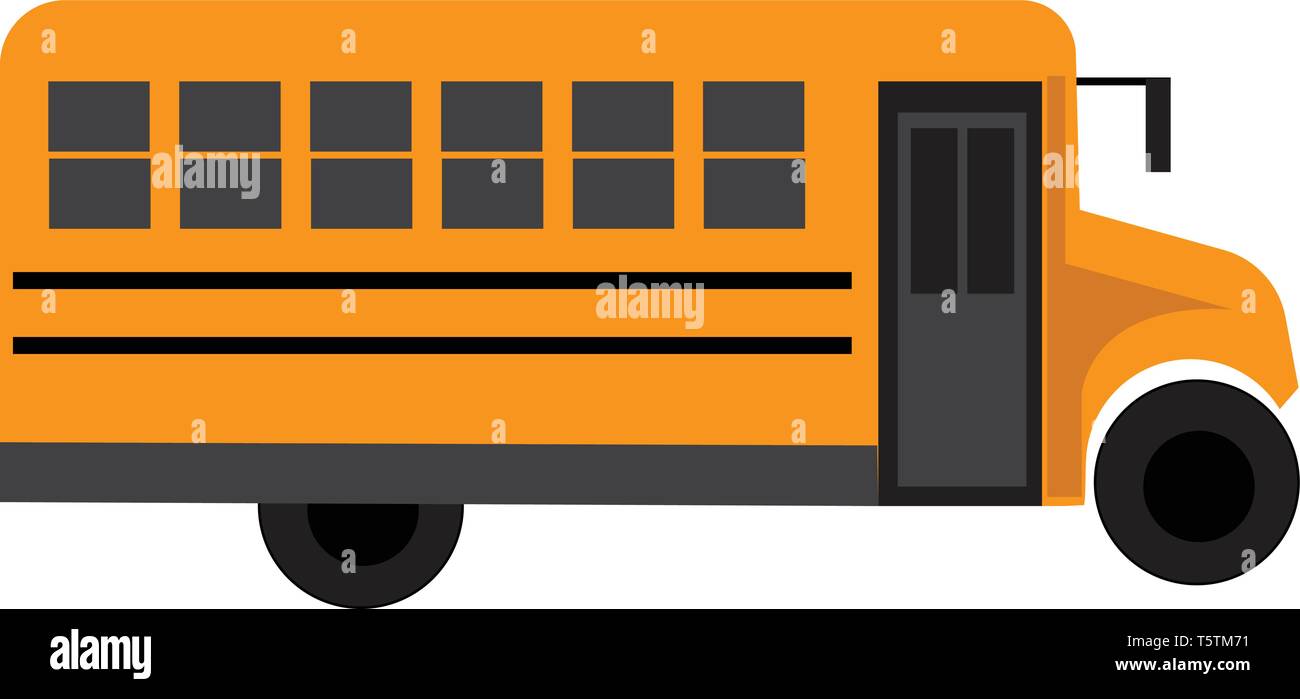 Yellow school bus vector illustration on white background Stock Vector ...