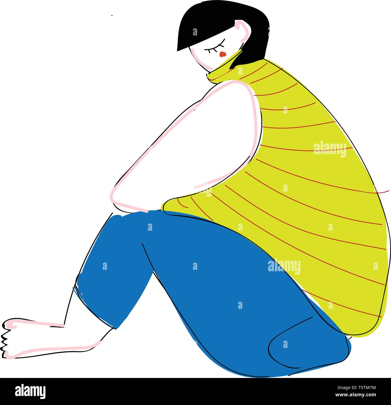 Woman in yellow shirt Stock Vector Images - Alamy