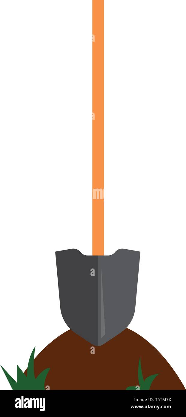 Simple cartoon of a shovel vector illustration on white background ...