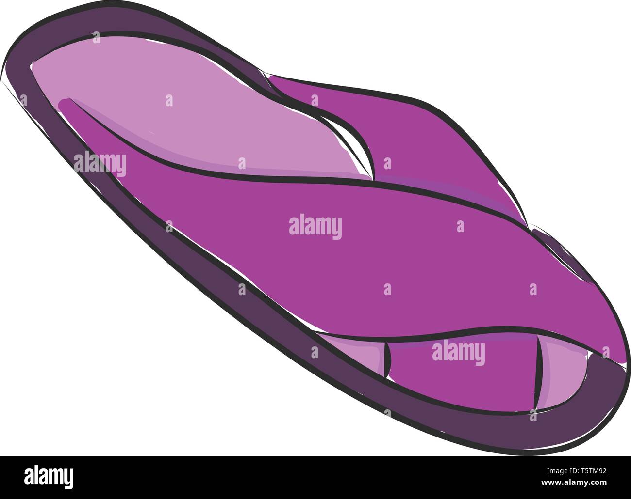 Simple vector illustration on white background of a purple slipper ...