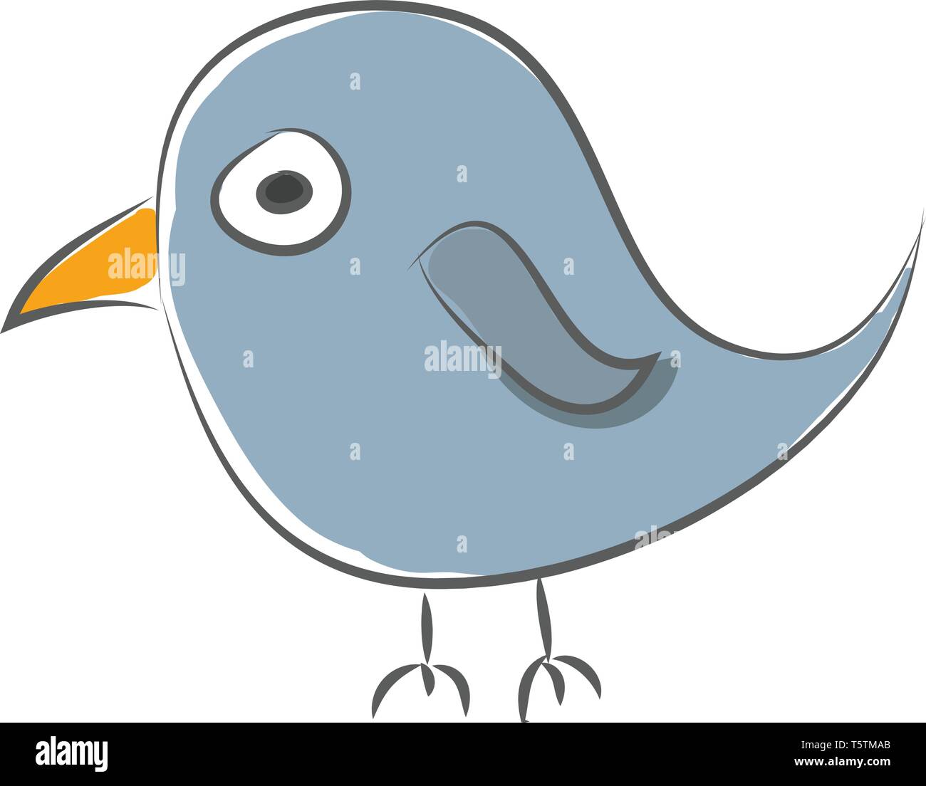 Simple cartoon of a blue sparrow vector illustration on white ...