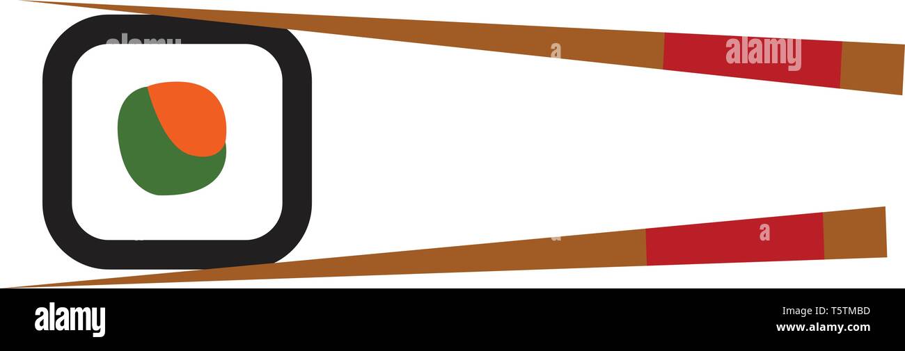 Simple cartoon of sushi vector illustration on white background Stock ...