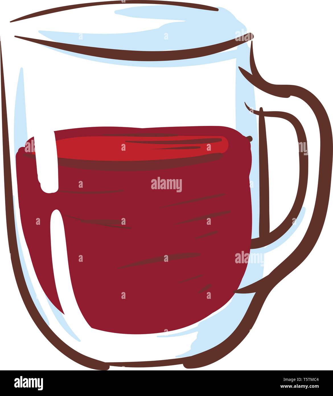 Teaglass with red tea vector illustration on white background Stock ...