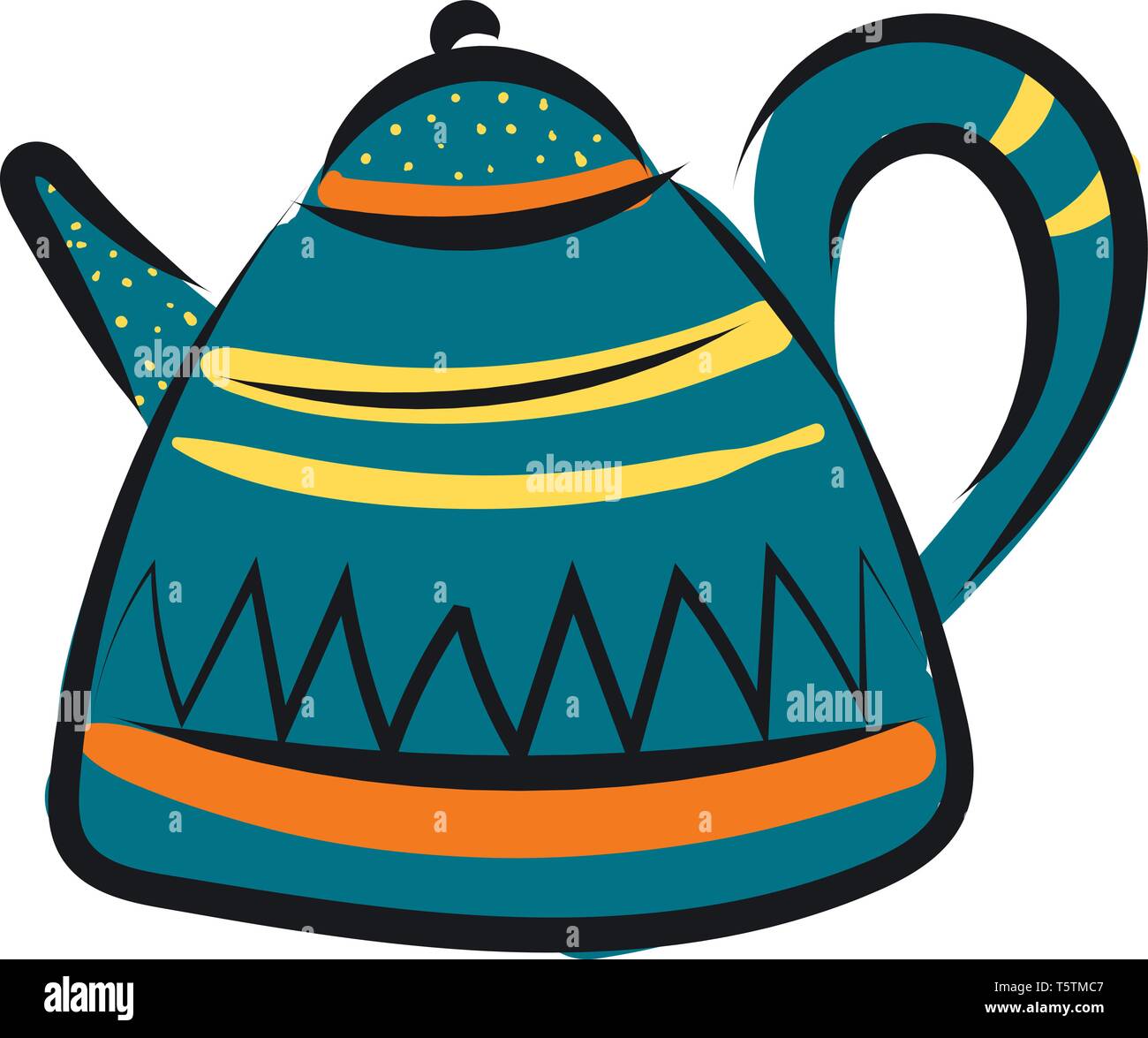 Light blue teapot vector illustration on white background Stock Vector ...