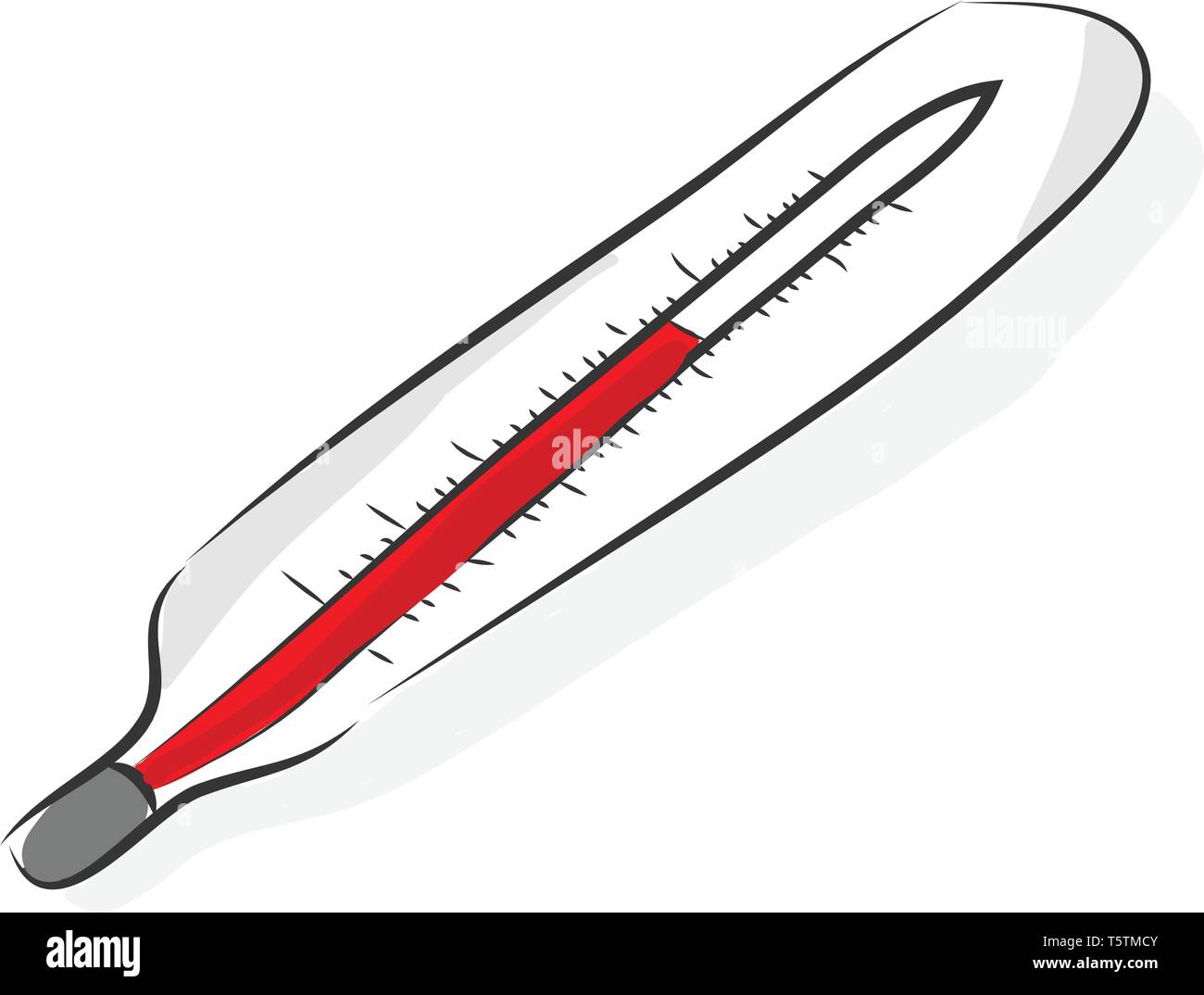 Simple cartoon of a thermometer vector illustration on white background ...