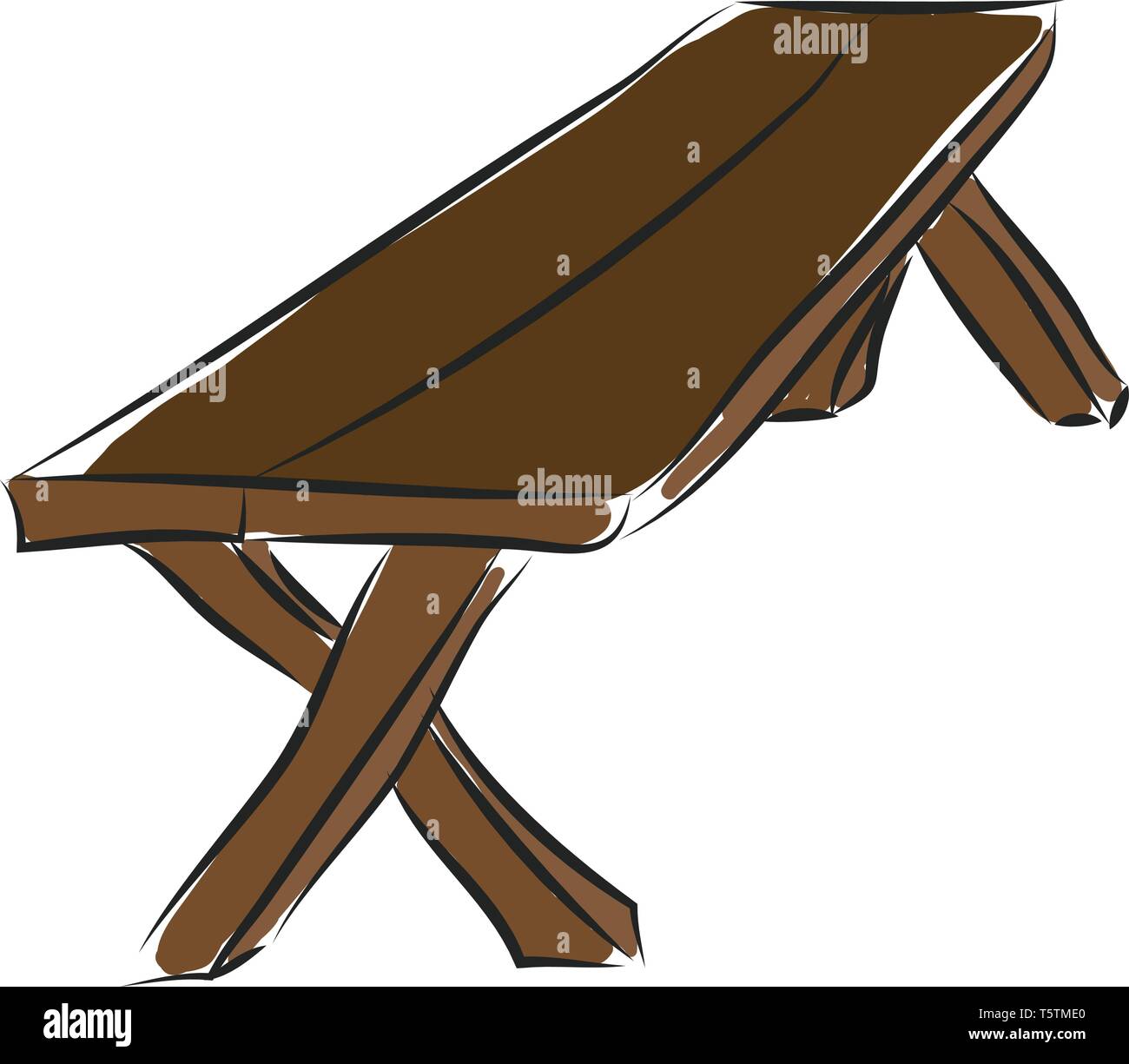 Brown wood table from boards illustration basic RGB vector on white ...