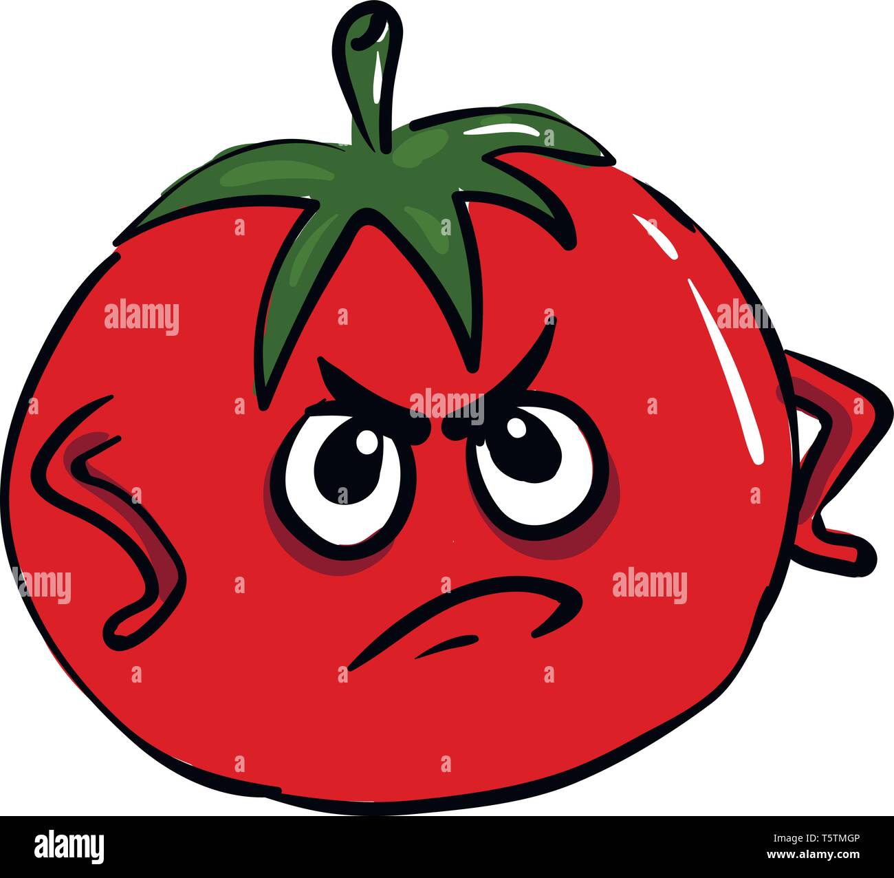 Angry tomato vector illustration on white background Stock Vector Image ...