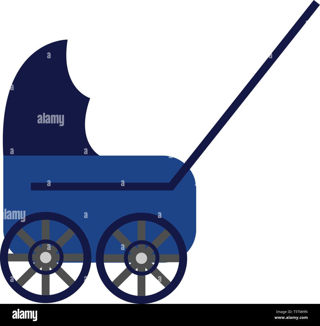 Blue baby carriage vector illustration on white background Stock Vector ...