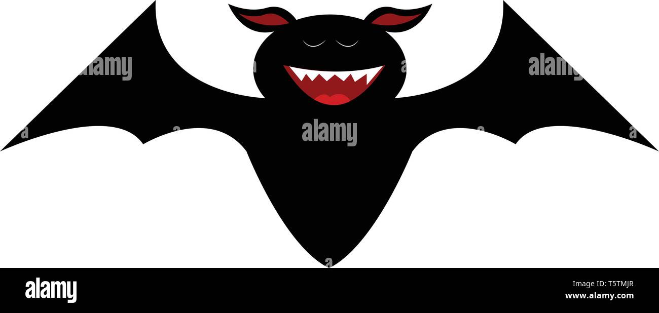 Simple cartoon bat vector illsutration on white background Stock Vector ...