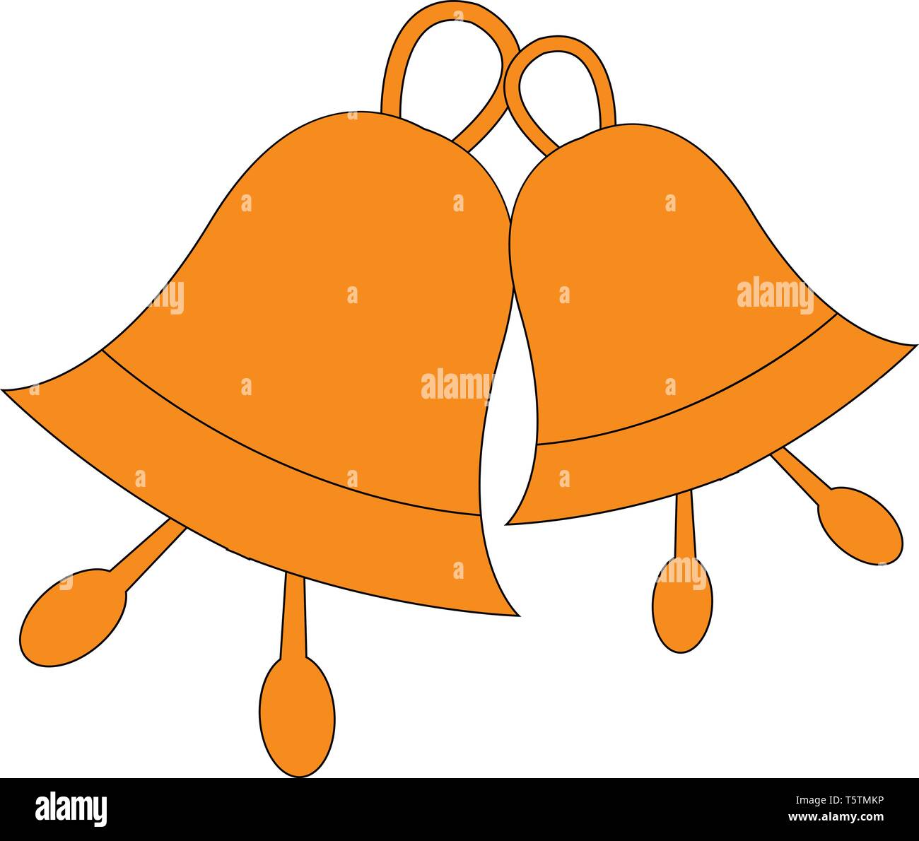Two orange bells vector illustration on white background Stock Vector ...