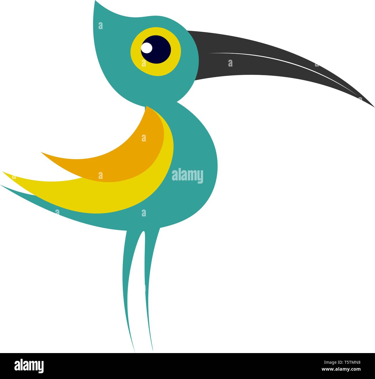 Little green bird vector illustration on white background Stock Vector ...