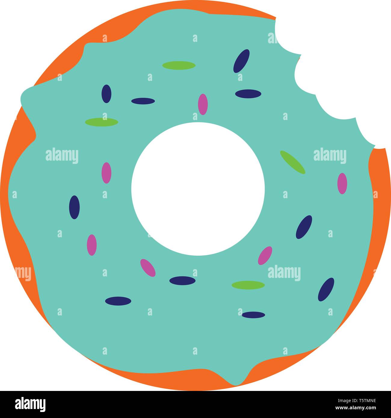 Bitten blue donut vector illustration on white background Stock Vector ...