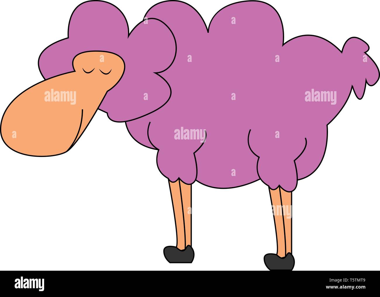 Pink sheepillustration vector on white background Stock Vector Image ...