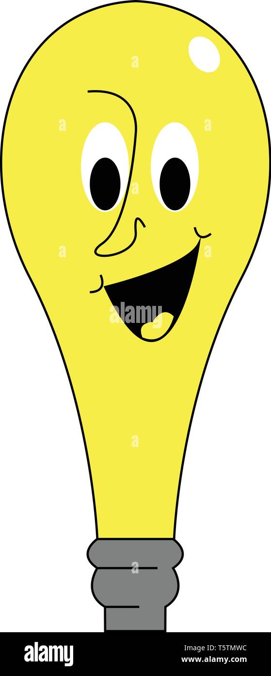Smiling light bulbillustration vector on white background Stock Vector ...