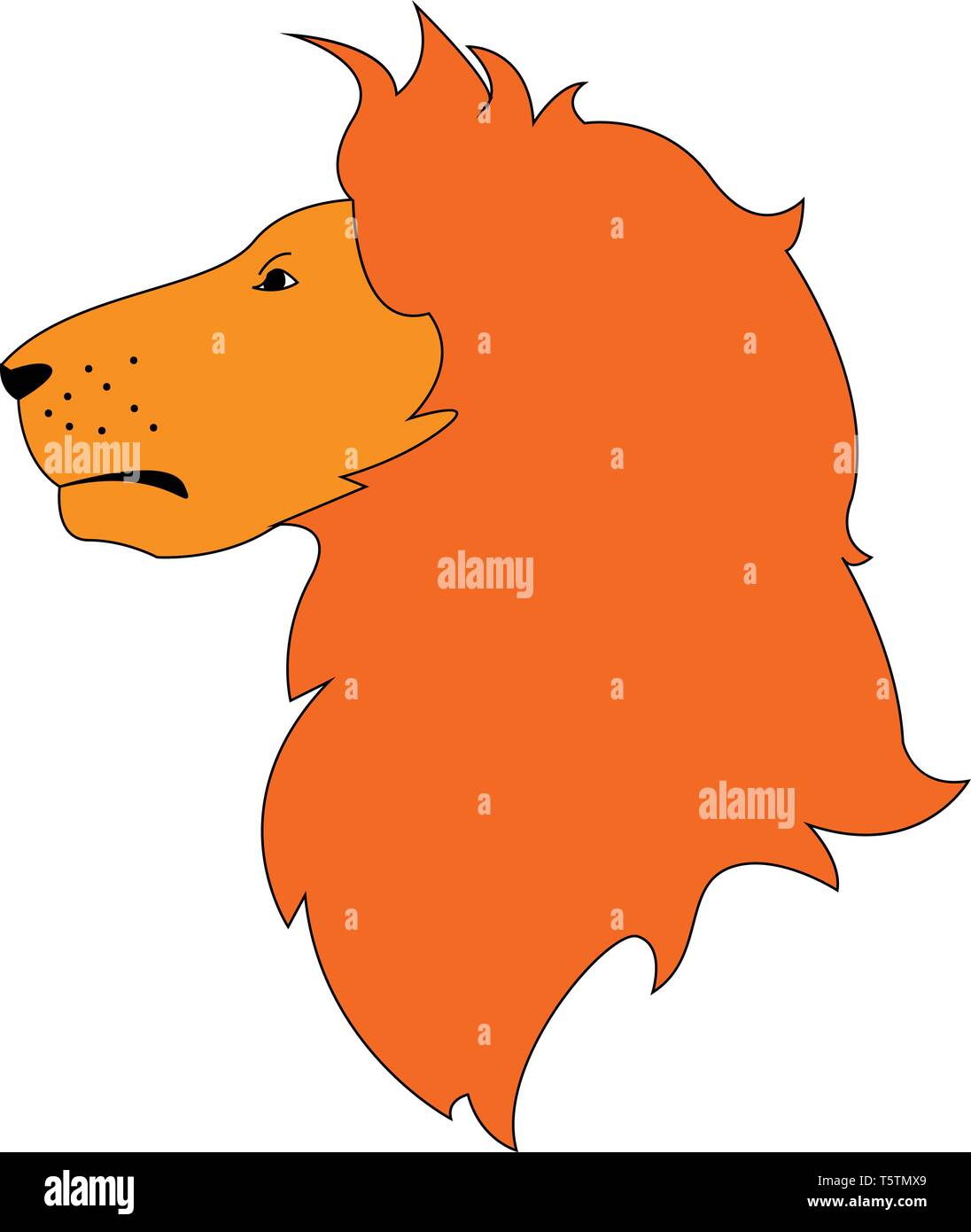 Red hair lion profileillustration vector on white background Stock ...