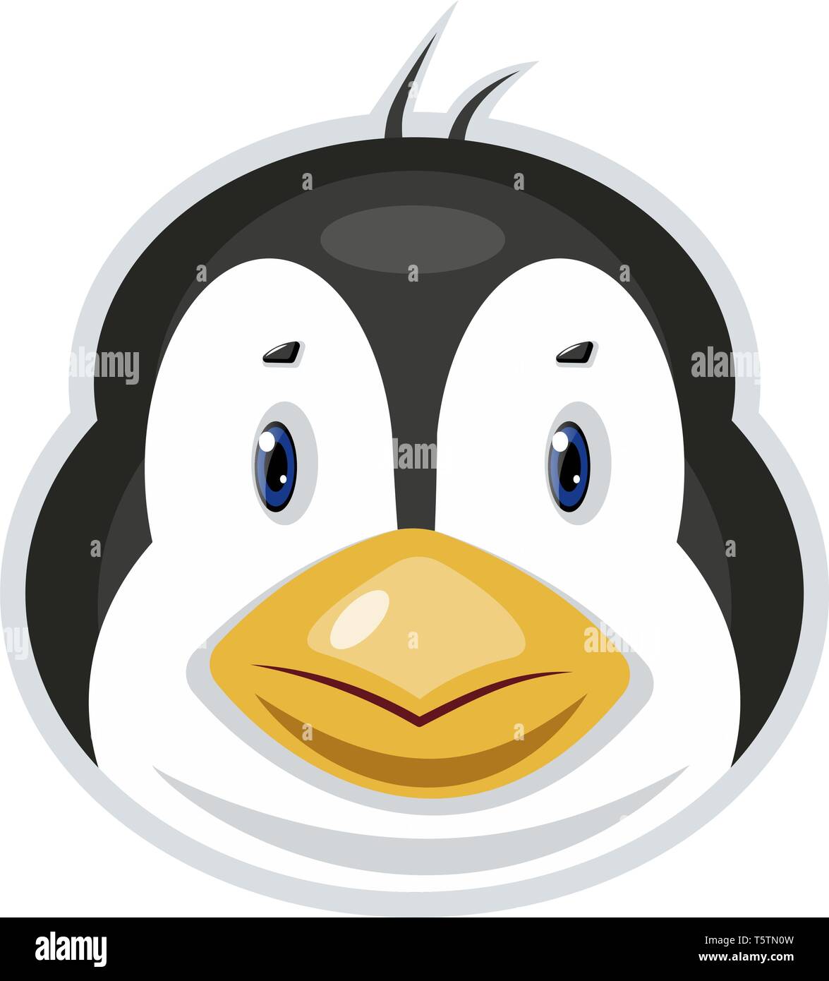 A Penguin bird with yellow nose, vector, color drawing or illustration ...