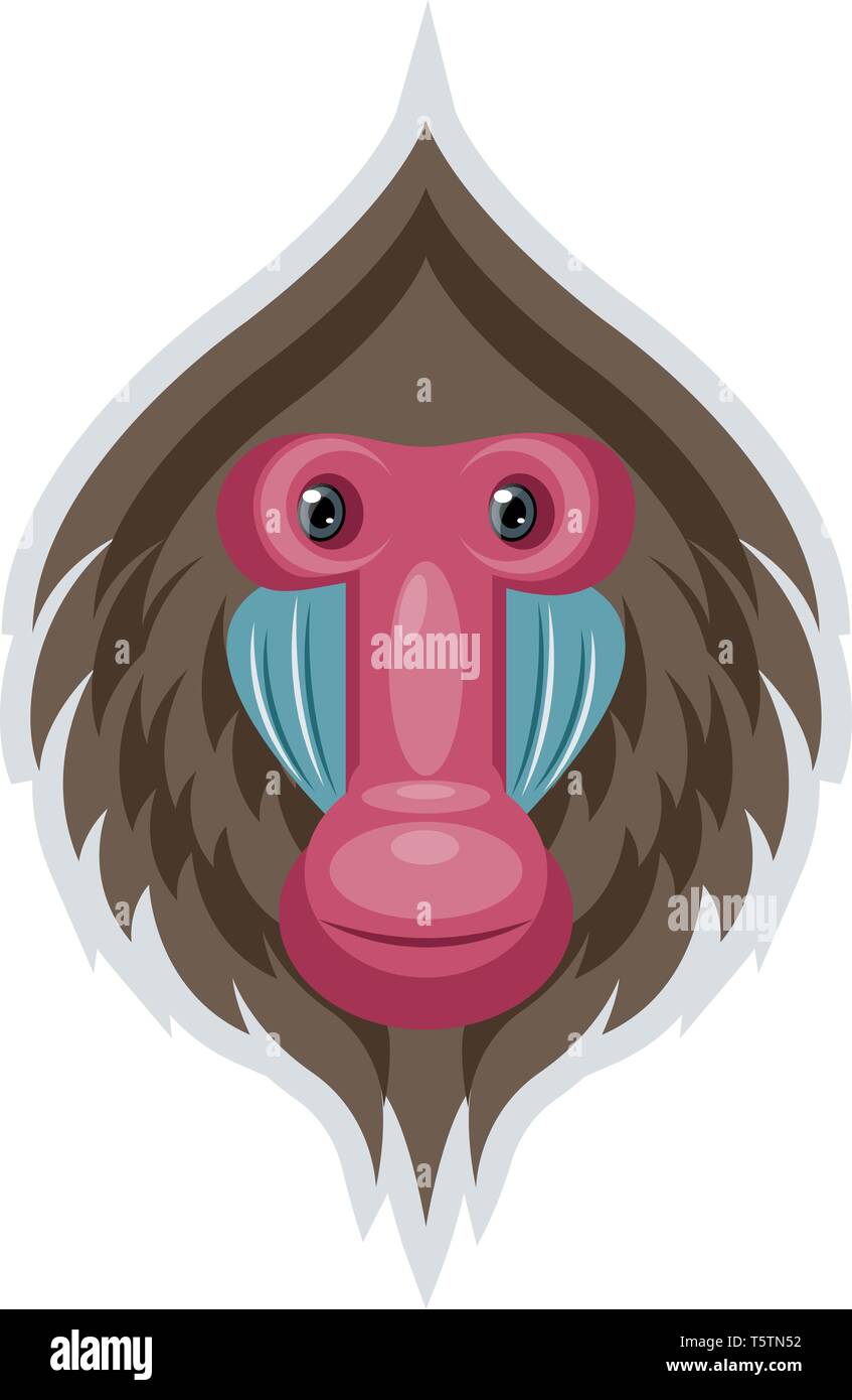 A Brown shaded money face with pink nose and mouth, vector, color ...