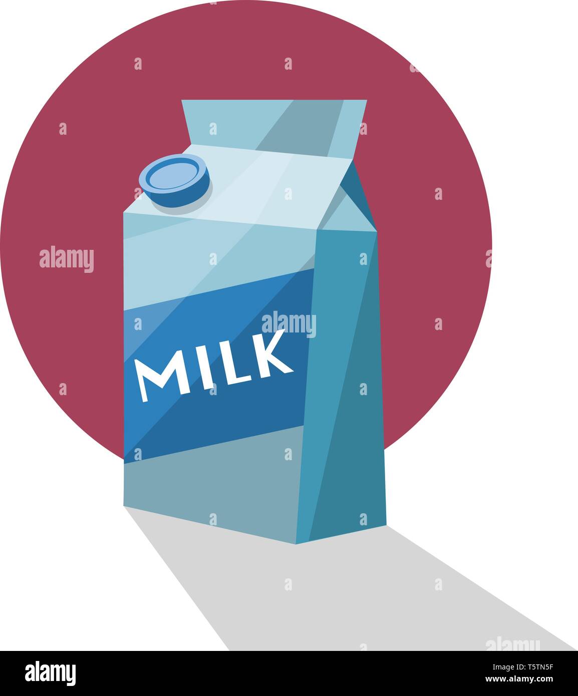 A Milk pouch with cap blue in color in purple background vector color ...