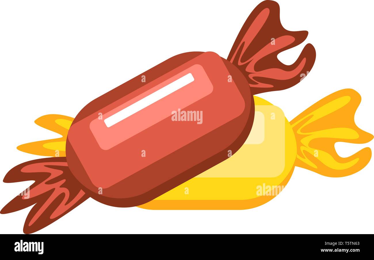 Two chocolates wrapped with Orange and Red color wrappers vector color ...