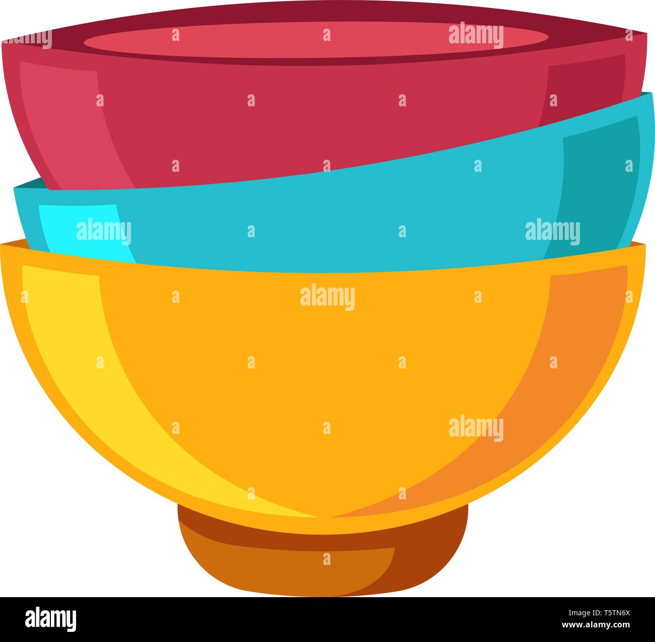 Three metal bowls Stock Vector Images - Alamy