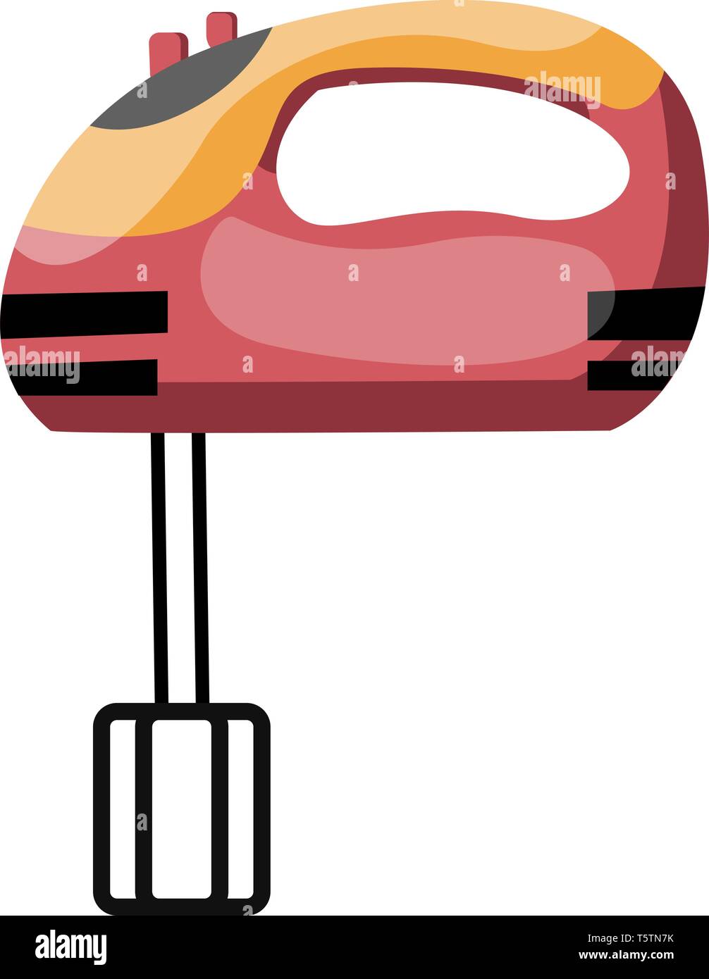 An electronic Hand blender with red handle vector color drawing or ...
