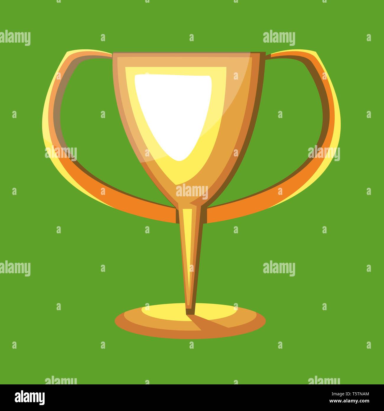 A trophy cup after winning the game in gold color vector color drawing ...