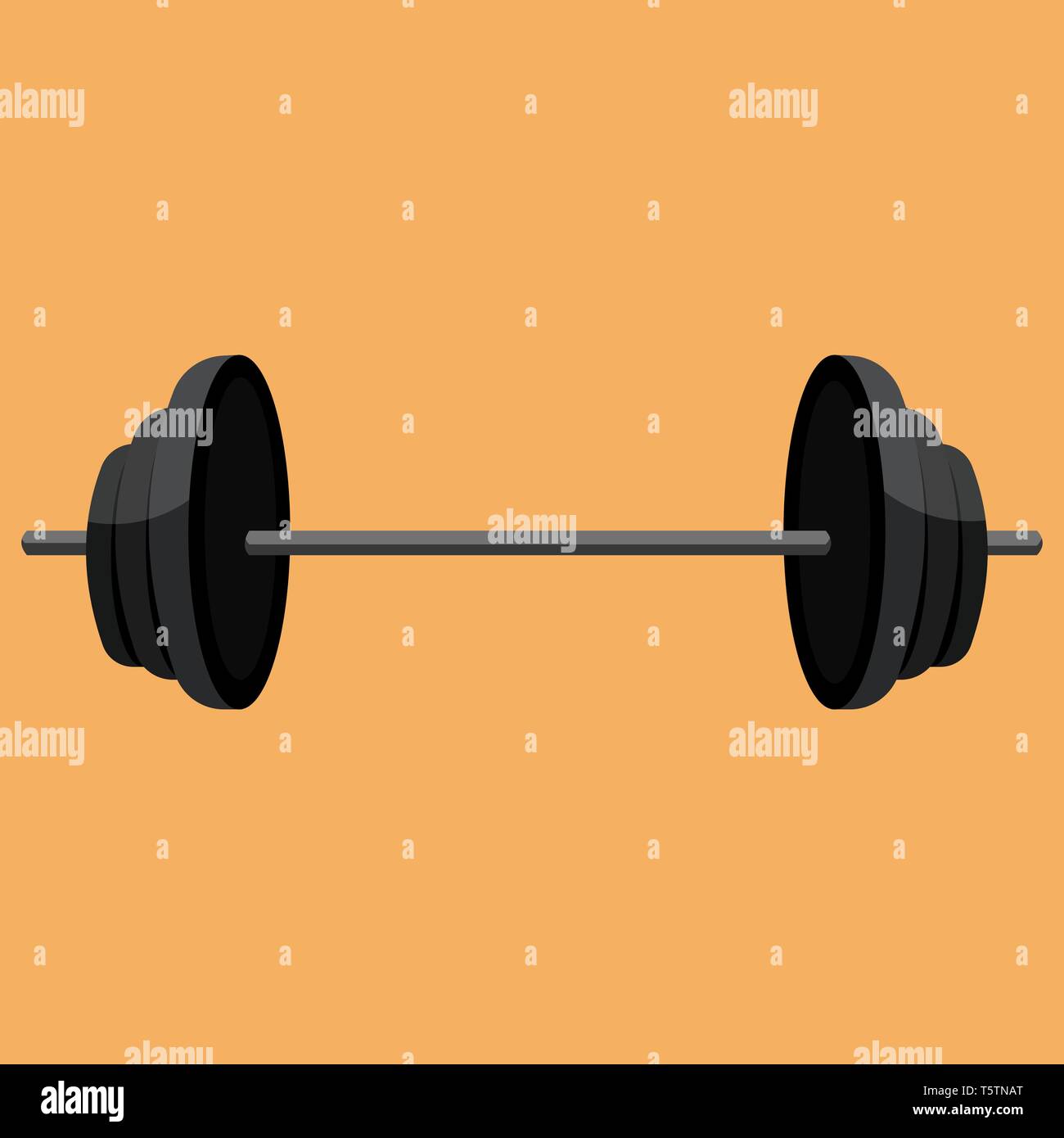 A Dumbbell in black color for exercise in red color background vector ...