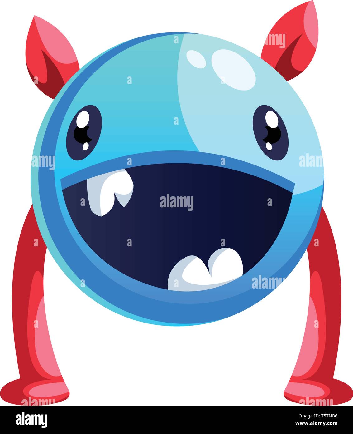 Happy cartoon monster colorful white background vector illustration ...