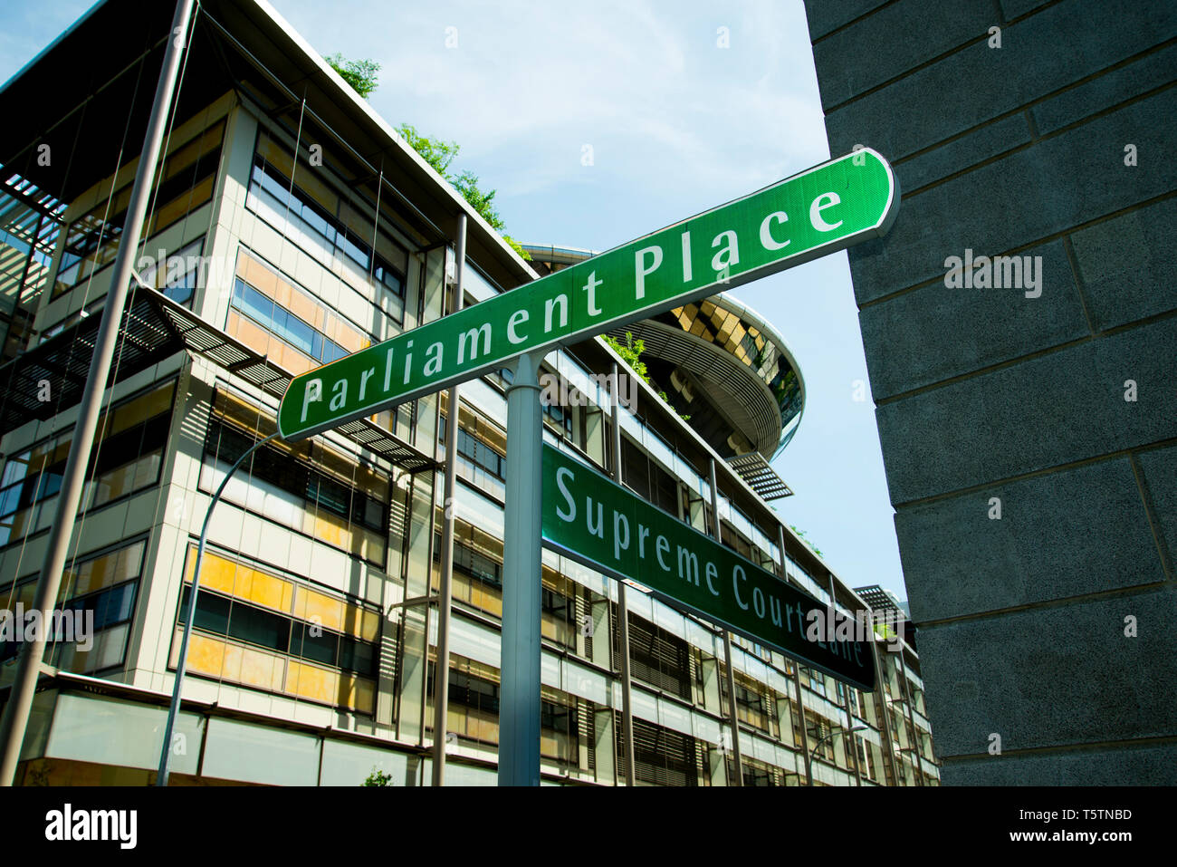 Road Signs Corner - Singapore Stock Photo - Alamy
